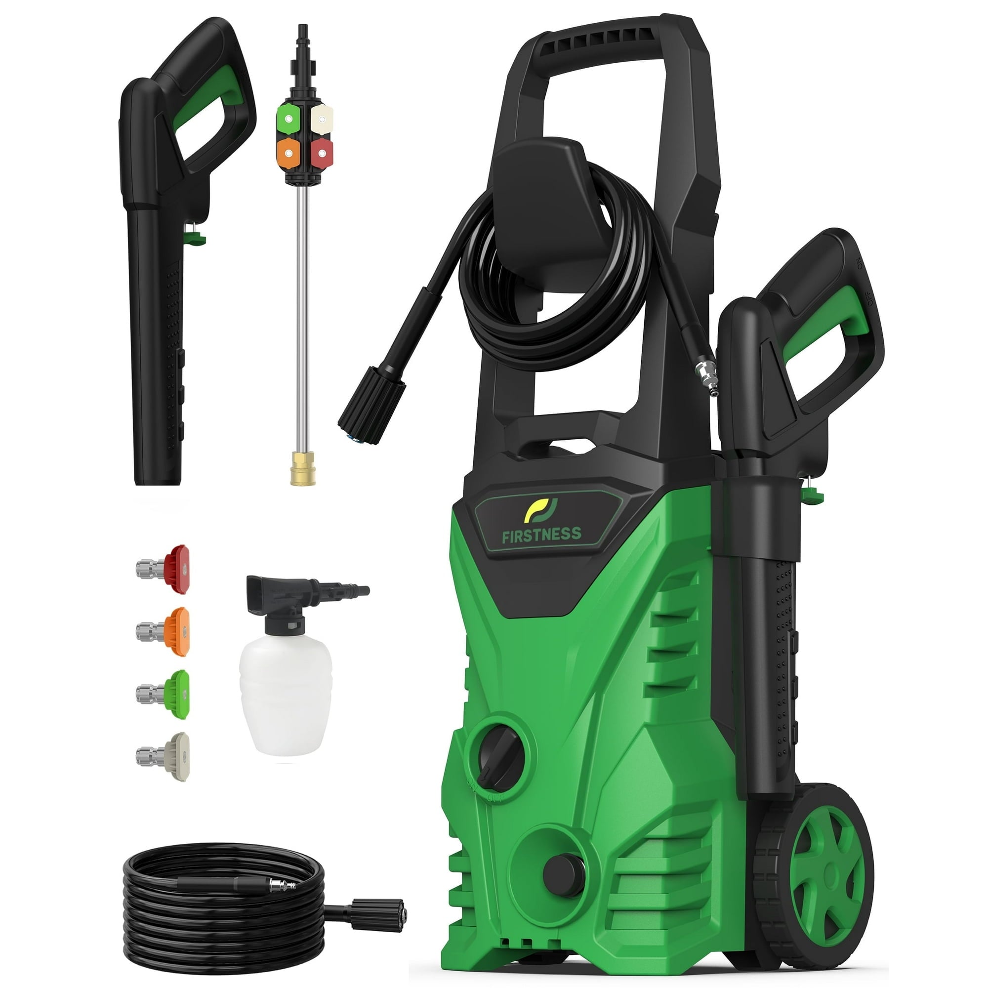 Firstness Electric Pressure Washer,Power Washer w/ 26 ft Hose, 4 Quick